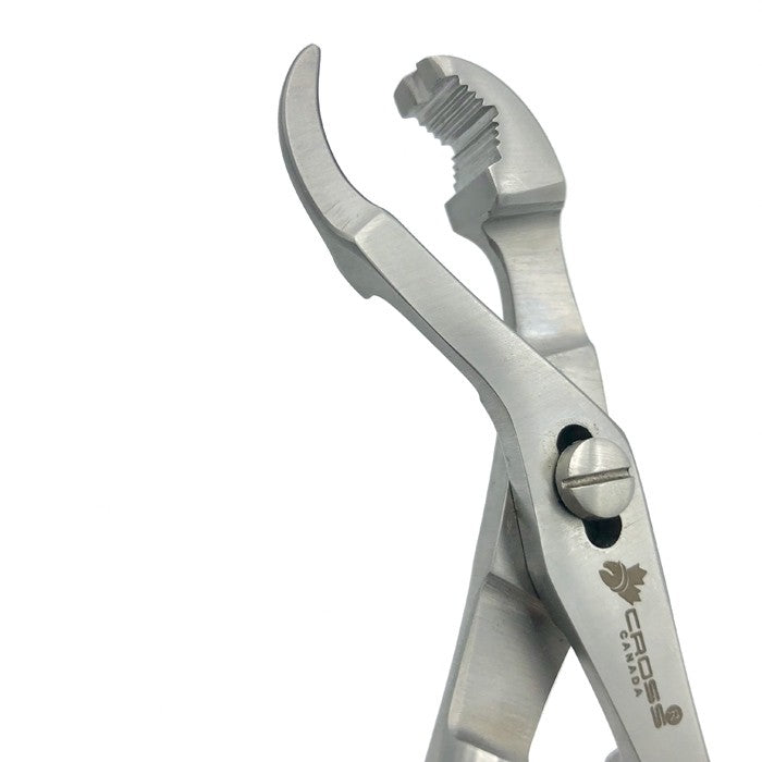 BONE HOLDING FORCEPS, SELF-RETAINING, 7.5" (19CM), 1 SERRATED JAW, ANG
